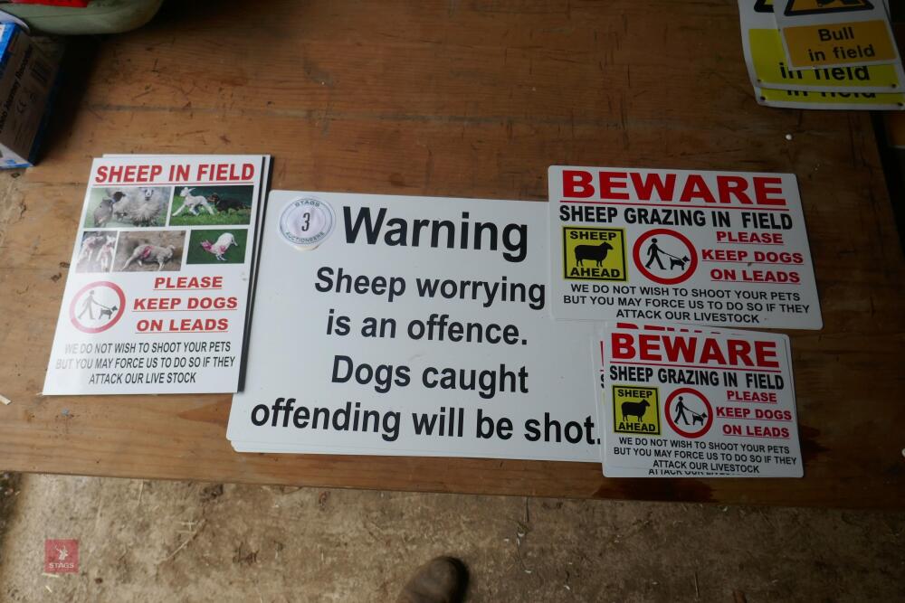 9 LIVESTOCK WORRYING SIGNS