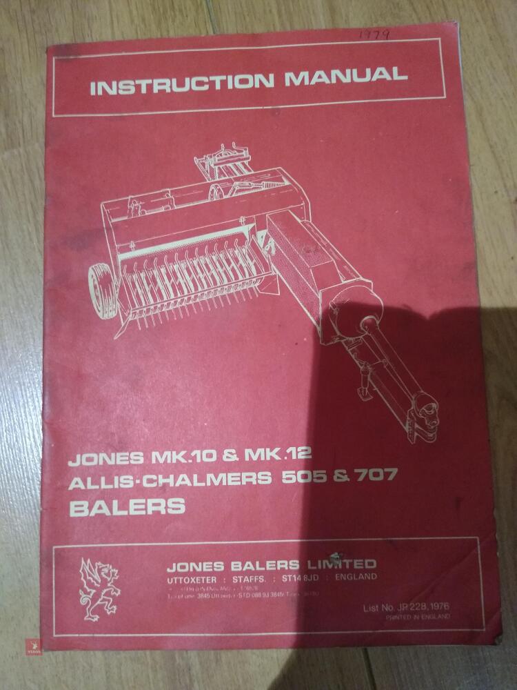 1979 JONES MK12-T CONVENTIONAL BALER(S/R